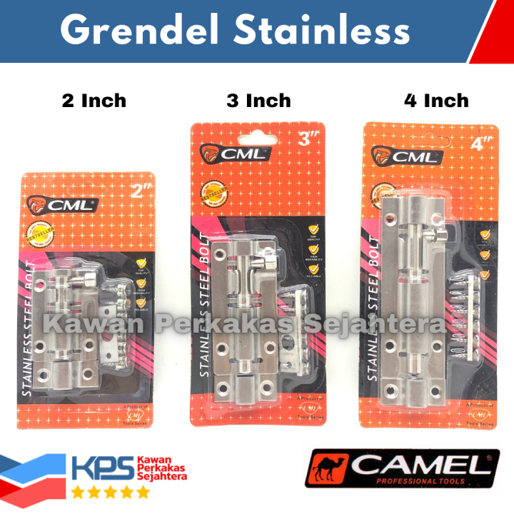 CAMEL Grendel Stainless Tebal 2" 3" 4" In Inch | Slot Pintu Jendela ...