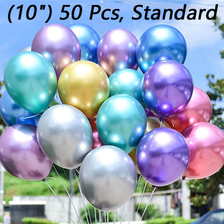 50 PCS Metallic Balloons Thickened Balloon For Decoration Birthday ...