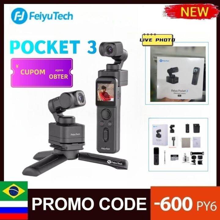 FeiyuTech Feiyu Pocket 3กิมบอลอุปกรณ์จับกล้องไร้สายถอดออกได้3แกนภาพ ...