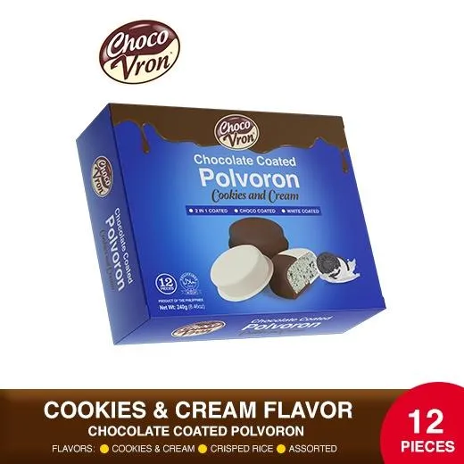 Chocovron Cookies & Cream Chocolate Coated Polvoron By 12 | Lazada PH