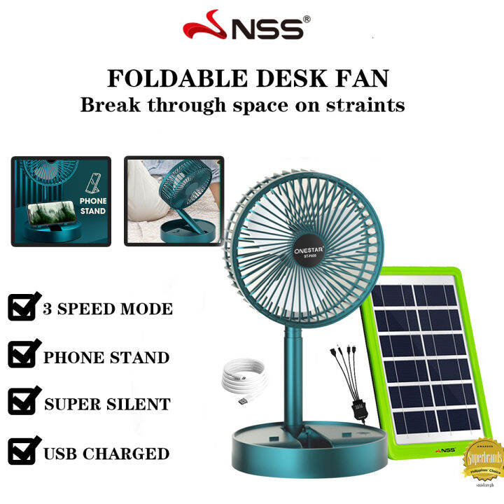 【Wireless work fan】Rechargeable Fan Electric Folding Fan Small Table ...