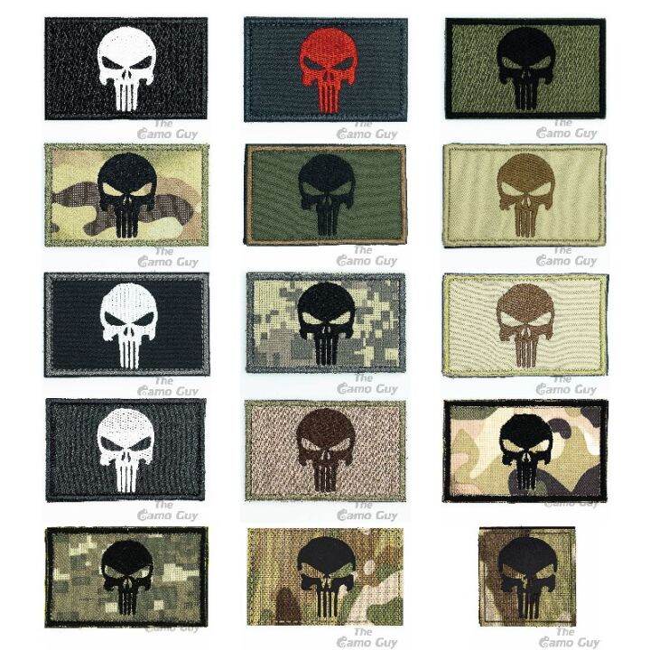 The Punisher Vigilante Hero Cool Skull Logo Tactical Embroidery Morale Patch with Self Adhesive ...