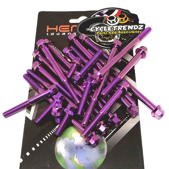 HENG BOLTS POPULAR ORIGINAL REAL TITANIUM ( LASER PRINT) 6 MM PINK ...