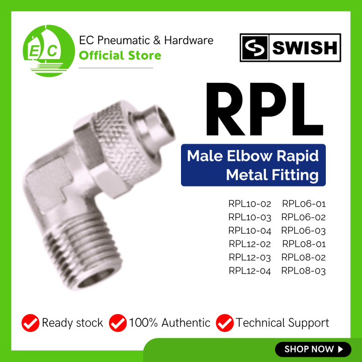 SWISH RPL Male Elbow Rapid Metal Fitting Rapid Male Elbow Connector One ...