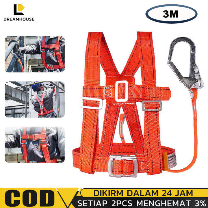 SABUK TALI PENGAMAN PROYEK BANGUNAN SAFETY FULL BODY HARDNESS BIG HOOK ...