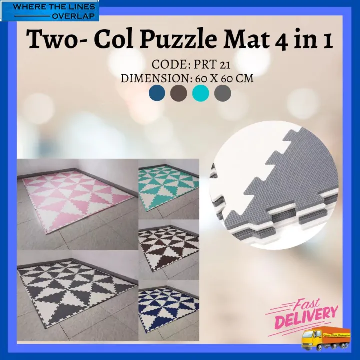 60x60 cm 4pcs BIG SIZE Puzzle mat TRIANGLE Design | Lazada PH