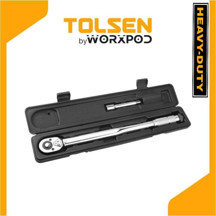 TOLSEN Automatic Torque Wrench Set w/ Extension Bar(1/2 Drive 40-210-Nm ...