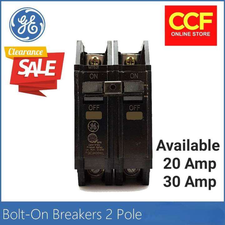 GE Bolt On Circuit Breaker 2 Pole 20 amp 30 amp (sold separately ...