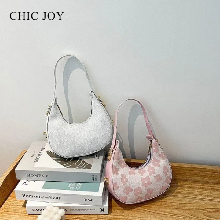Cjoy กระเป๋าสะพาย ผู้หญิง กระเป๋าสะพายสตรีแฟชั่นลายดอกไม้พิมพ์ใต้วงแขน | Lazada.co.th