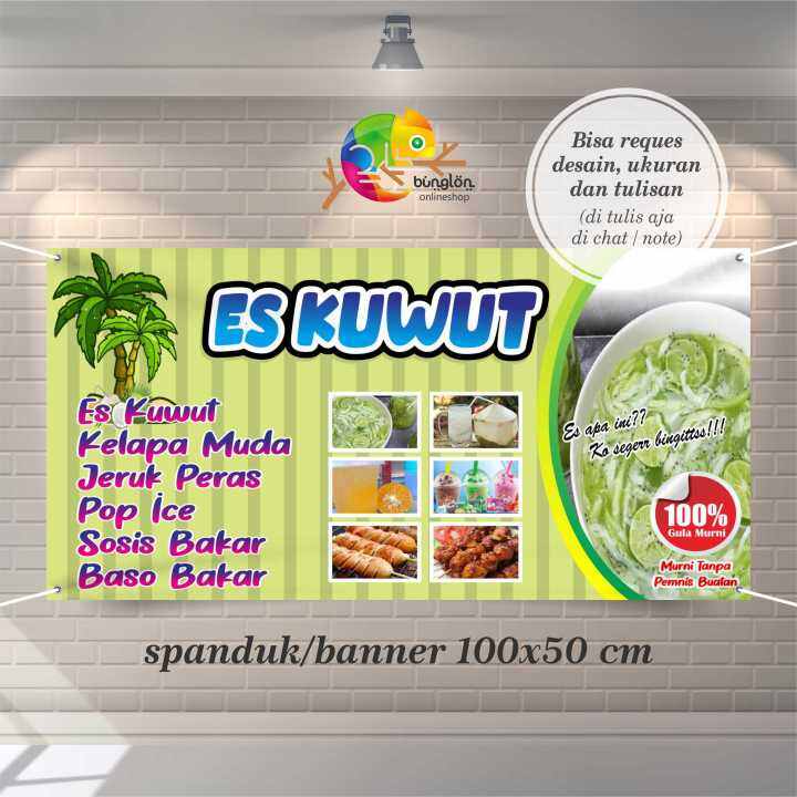 Spanduk Banner 100x50 Cm Spanduk Es Kuwut Murah | Lazada Indonesia