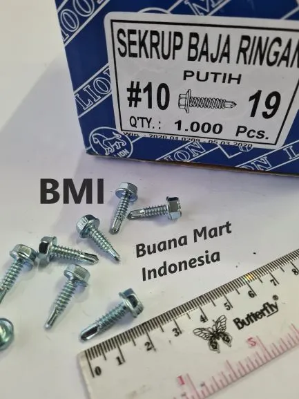 Skrup Baja Ringan LION 10x19 | Baut Baja | Sekrup Baja Ringan | Lazada ...