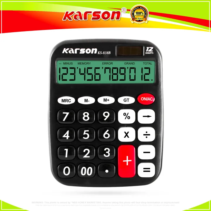 KARSON Calculator Cute Office Calculator Small Size 12 Bit Solar ...