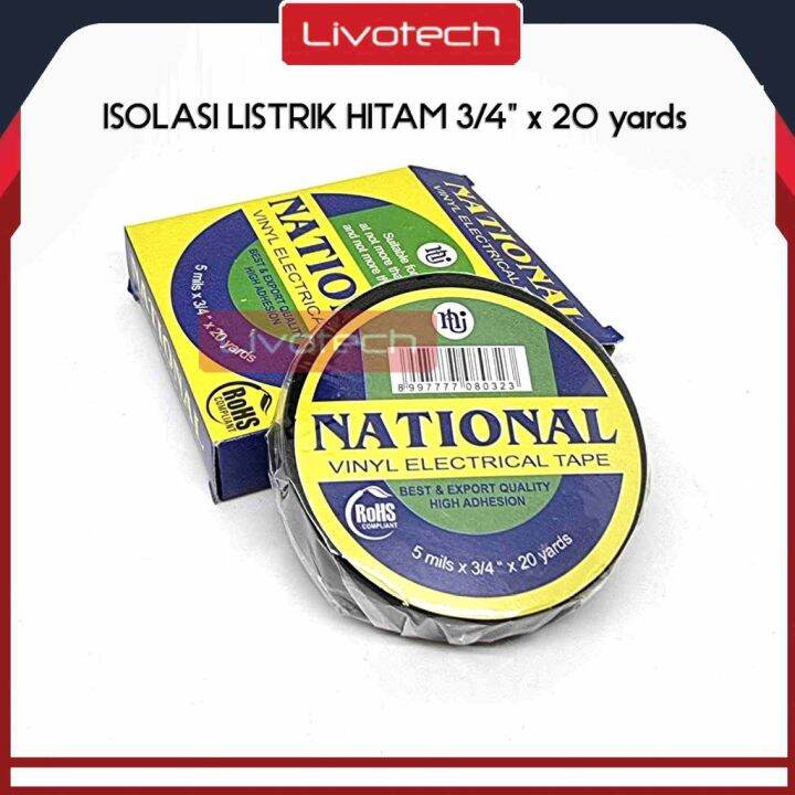 Isolasi Listrik NATIONAL Nachi 3/4" x 20 yards PVC Vynil Electrical ...