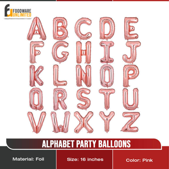 A-Z Rose Gold Pink Letter Balloon 16 inches Foil Alphabet | Letter ...