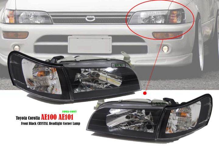 Front Black Crystal HeadLights Lamp Besar Corner Lamp Fits Toyota ...