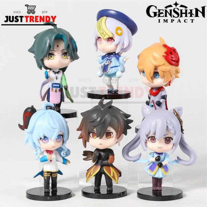 Anime Genshin Impact 6pcs Set Xiao Keqing Qiqi Morax Tartaglia Ganyu ...