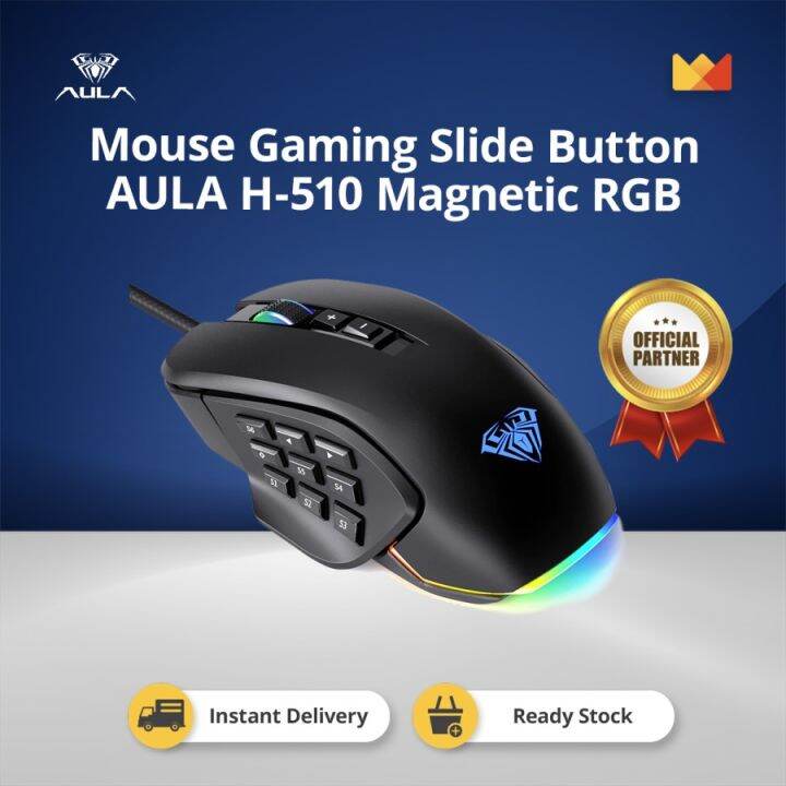 Mouse Gaming Slide Button AULA H-510 Magnetic RGB | Lazada Indonesia