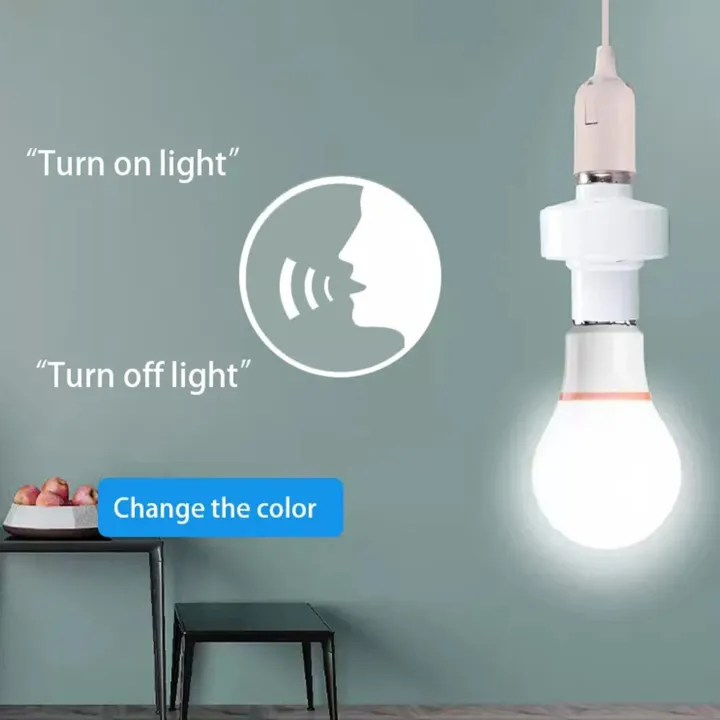 Intelligent Voice Lamp Head Control Light On And Off Head Screw E27 ...