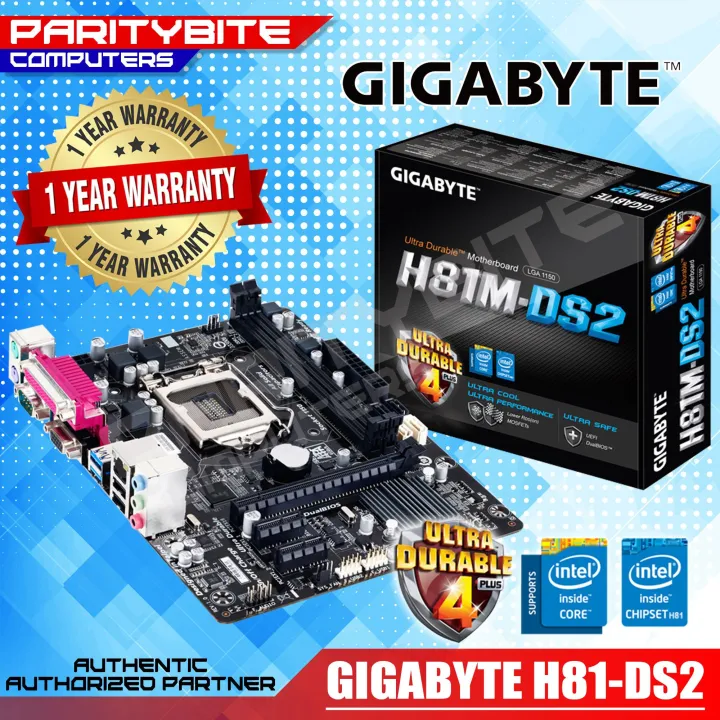 Gigabyte H81M-DS2 LGA1150 DDR3 Supports 4th Generation Intel® Core ...
