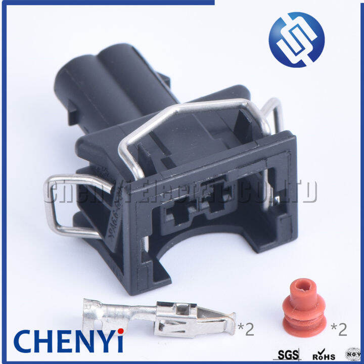 1 set Tyco 2 Pin （female） EV1 Fuel Injector Nozzle Waterproof Connector ...