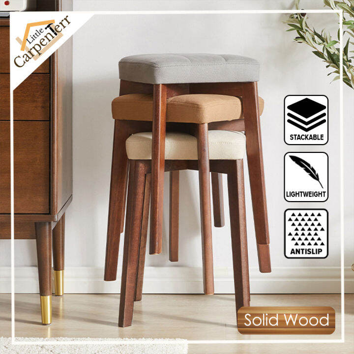 Little Carpenterr Stackable Stool Square Wooden Stool Nordic Modern ...