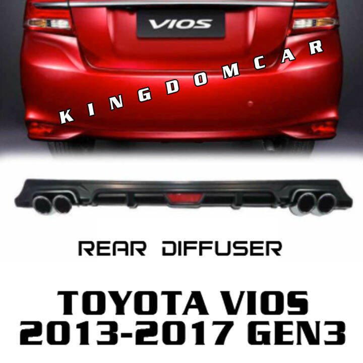 Toyota Vios 2013 2014 2015 2016 2017 ( 3rd Gen ) Rear Diffuser Bumper ...