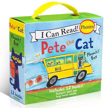 12PCS Pete the Cat Phonics Box I Can read หนังสือภาษาอังกฤษสำหรับเด็ก ...