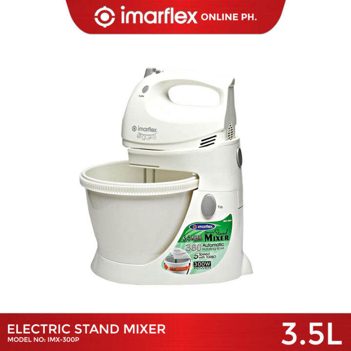 Imarflex IMX-300P Stand Mixer with 360-Degree Rotating Plastic Bowl | 3 ...