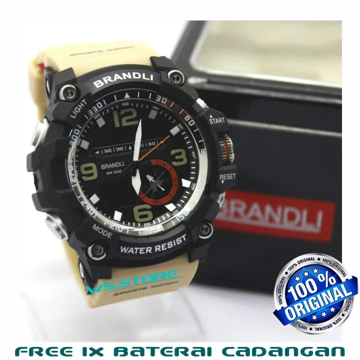 Jam Tangan Sport Pria Brandli AD319WS Dual Time / Original / Bisa Untuk Berenang | Lazada Indonesia