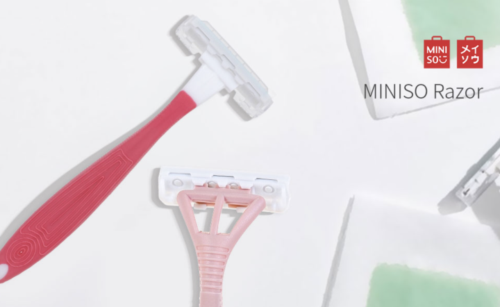 Miniso Men and Women Rotatable Razor Long Handle Twin Blade Disposable ...