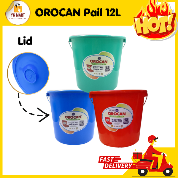 FC COD YG Mart - Orocan Utility Pail with Cover 12L Balde Timba for ...