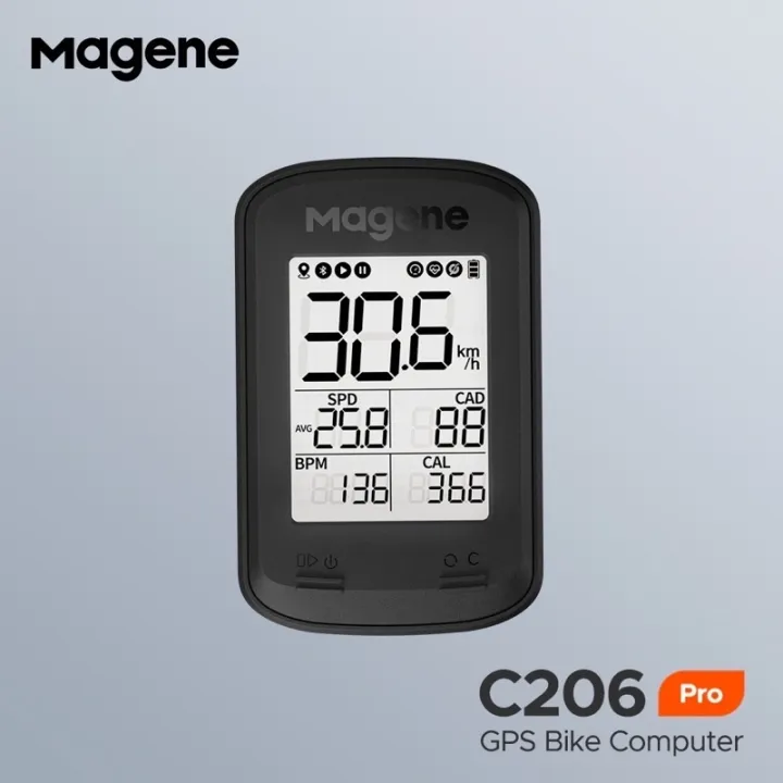 อุปกรณ์วัดความเร็ว ใมล์ GPS จักรยาน Magene C206 PRO GPS smart bike computer | Lazada.co.th