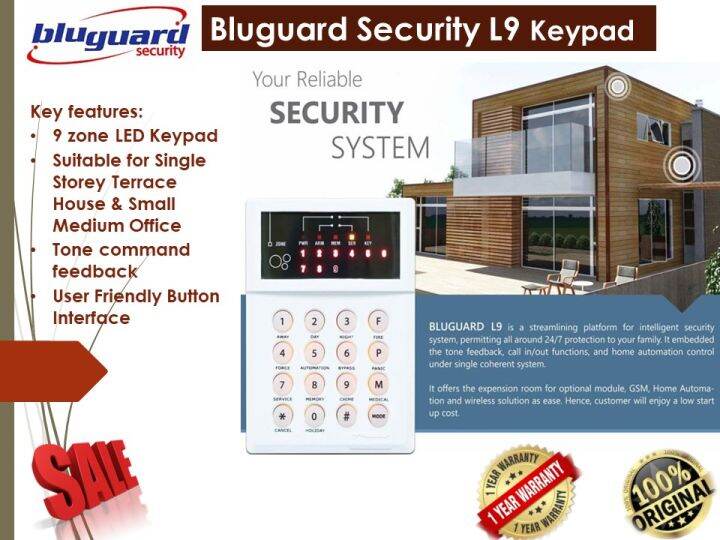 Bluguard Security L9/V9 Keypad (Wired Alarm System) | Lazada