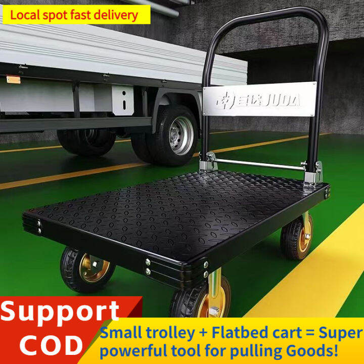 Foldable trolley pull cargo trolley carrier home flatbed car portable ...