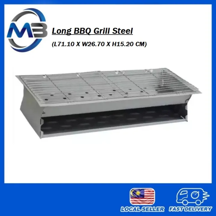 Long BBQ Grill Steel Classic Barbeque Charcoal Picnic Camping Stove ...
