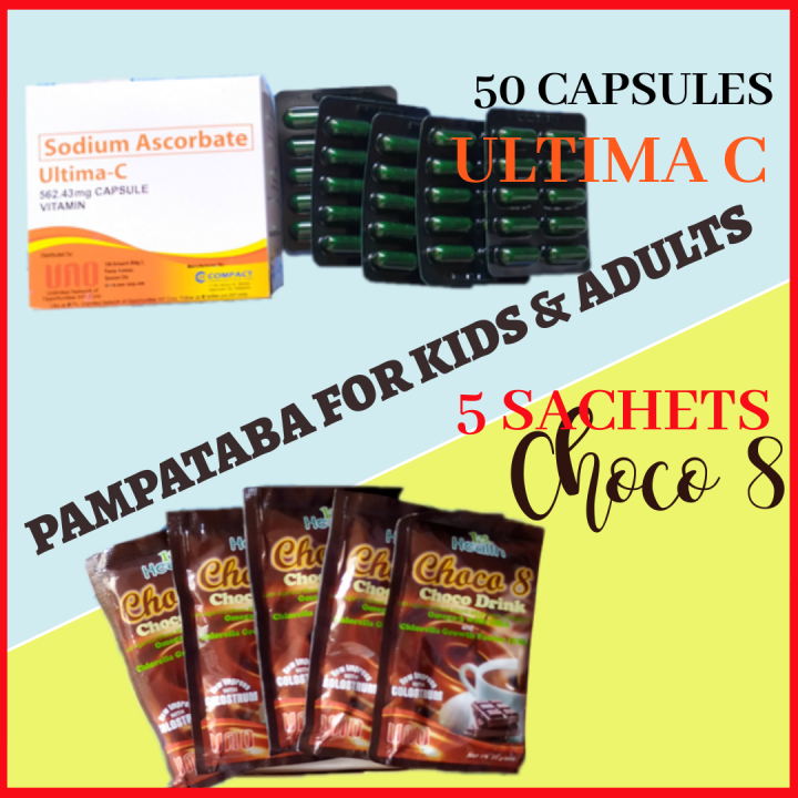 ULTIMA C pampataba na vitamins 50 capsule with 5 sachet CHOCO 8 ...