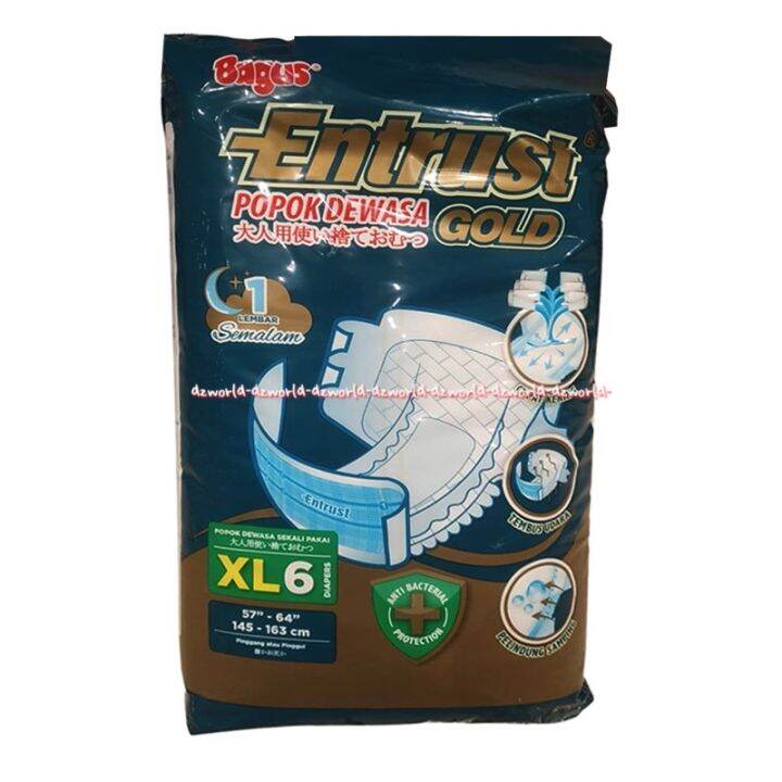 Entrust Plus Gold Diapers Popok Dewasa 6 XL entrus XL6 Orang Tua Dewasa Diaper Popok Perekat ...