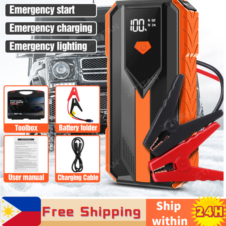 12V Car Jump Starter Power Bank Jump Starter Battery Emergency Parking ...
