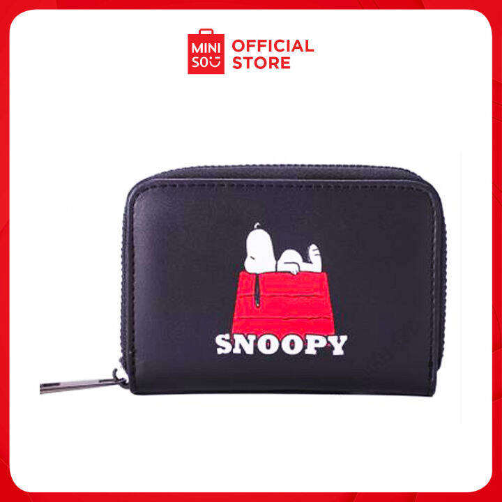 MINISO Snoopy Summer Travel Collection Zip Around Coin Purse (Black ...