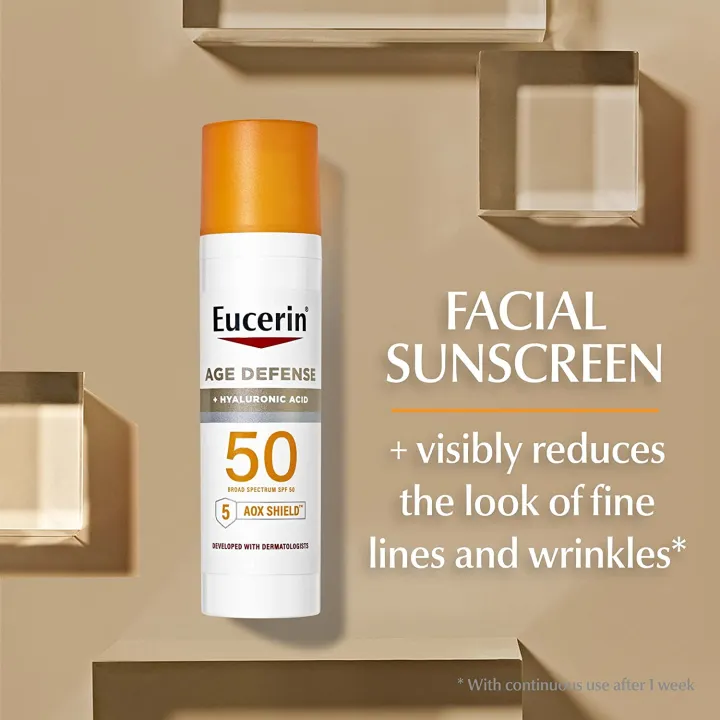 Eucerin, Age Defense, Lightweight Face Sunscreen Lotion Face, SPF 50 ...