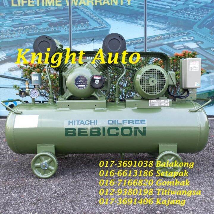 Hitachi Oil-Free Bebicon Air Compressor 2.2OP-9.5G5A 3hp 8Bar ID34512 ...