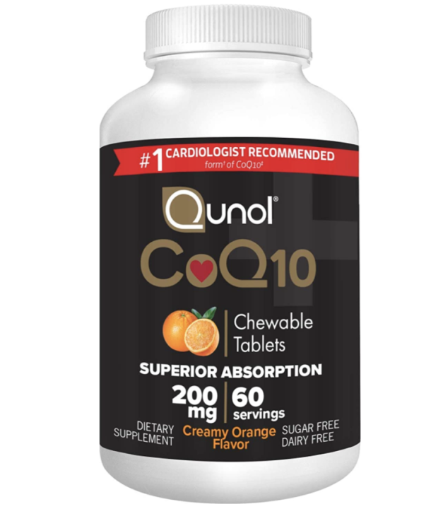Qunol CoQ10 200mg, Creamy Orange Flavor, 60 Chewable Tablets, 60 ...