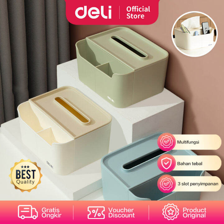 Deli Tissue Box / Tempat Tissue Warna Pastel Multifungsi PJ100 | Lazada ...