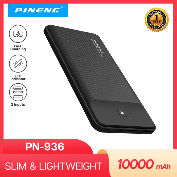 PINENG PN-936 10000mAh 3 Inputs 2 Outputs Small & Lightweight Lithium ...