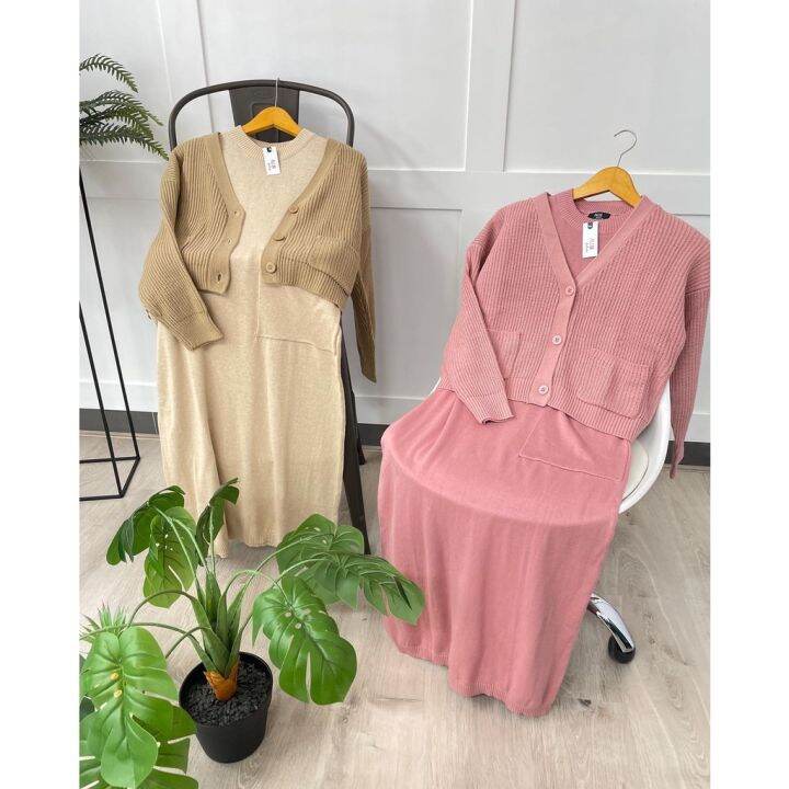 Agatha Dress Lekbong set Cardigan Brenda Pocket | Lazada Indonesia Agatha Dress Lekbong set Cardigan Brenda Pocket | Lazada Indonesia