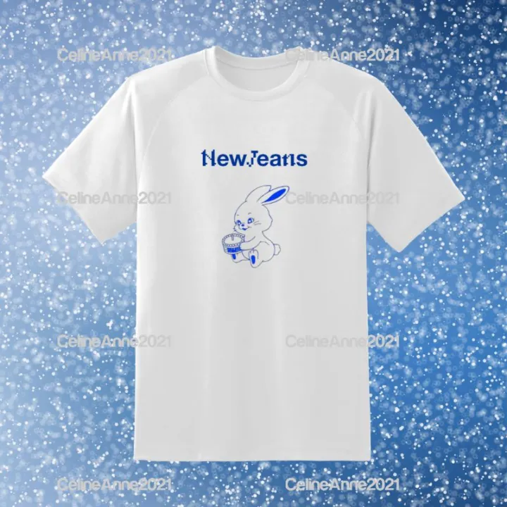 เสื้อยืดโอเวอร์ไซส์(ขายส่งได้)NewJeans Logo Rabbit Bunny Mascot ...
