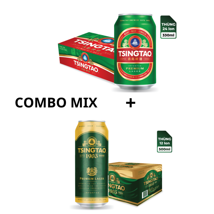 Combo 2 Thùng Tsingtao Classic Lager Beer thùng 24 lon - 330ml và 2 Thùng Tsingtao 1903 - Thùng ...