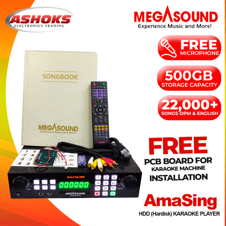 Megasound Amasing HDD karaoke / 500GB / 22,000+ Songs / with Wired Mic ...