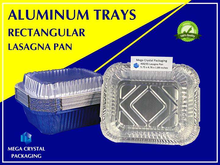 [ 10 Pcs. ] Aluminum Trays 400/45 Lasagna Pan with/without Plastic Lid ...