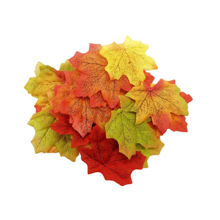 100 Pieces Artificial Maple Leaf Fake Leaves 8cm | Lazada PH